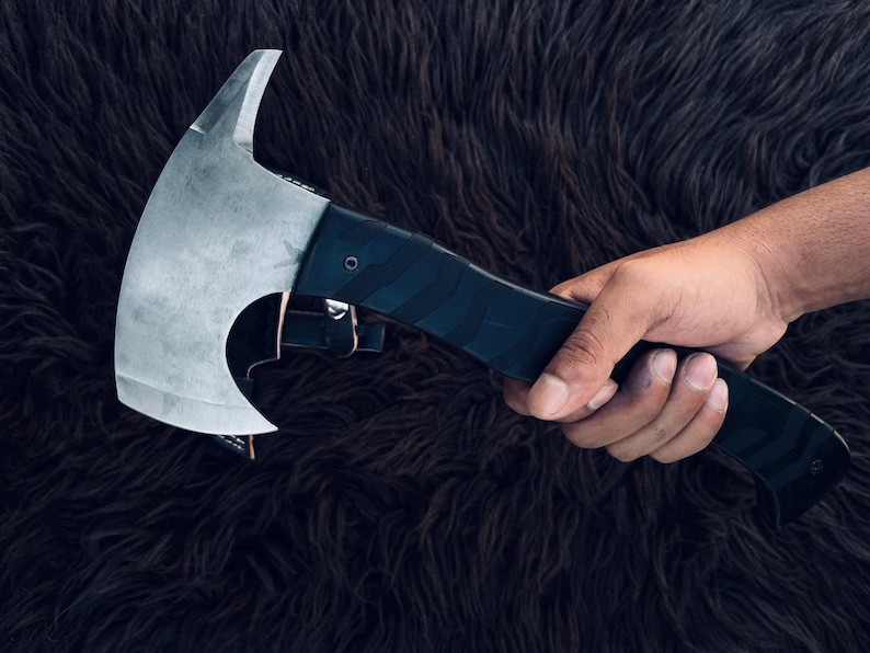 Leon Kennedy RE9 Mortal Edge Upgraded Axe Hatchet Replica - Full Tang ...