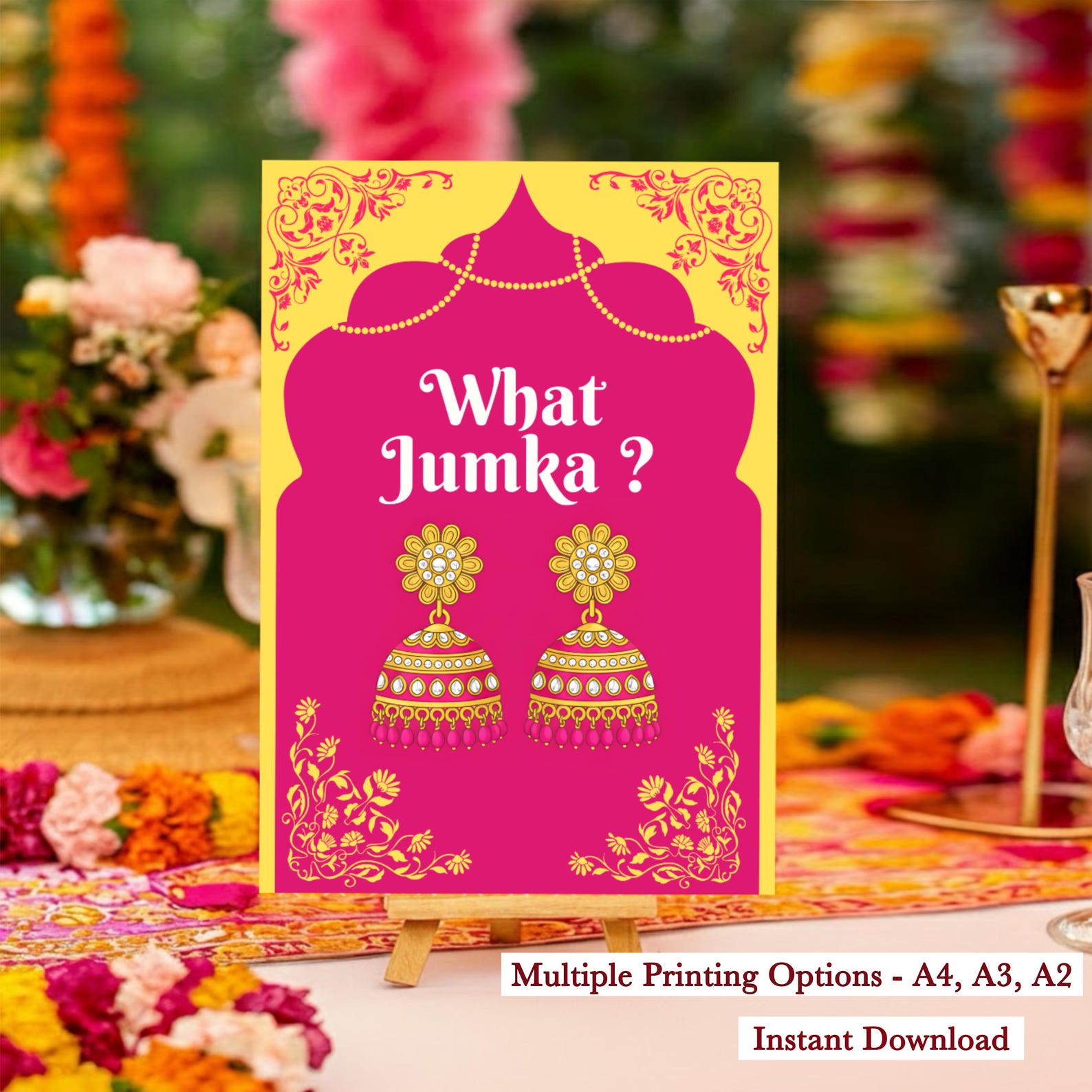 What Jhumka Earring Cards & Mehndi Station Sign Bundle| Bareilly Ka ...
