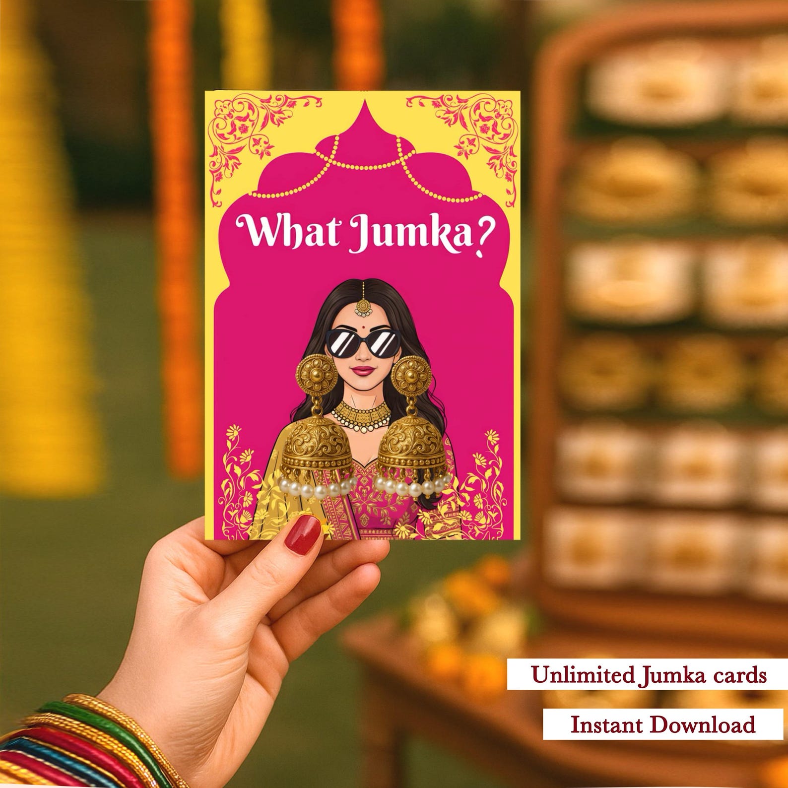 What Jhumka Earring Cards & Mehndi Station Sign Bundle| Bareilly Ka ...