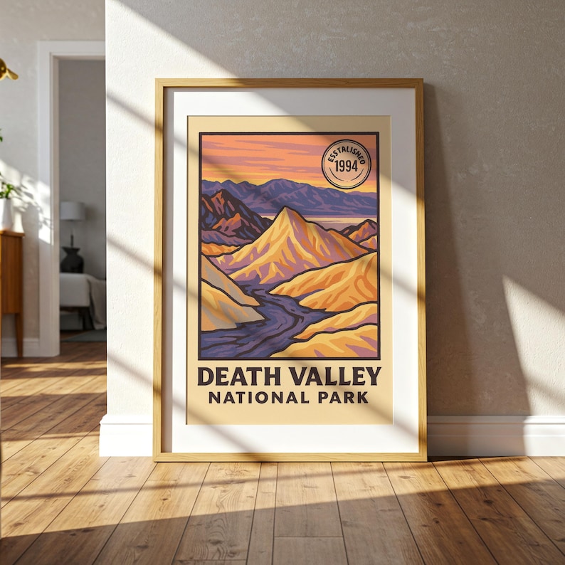 Vintage Death Valley National Park Poster: California Desert Art Print ...
