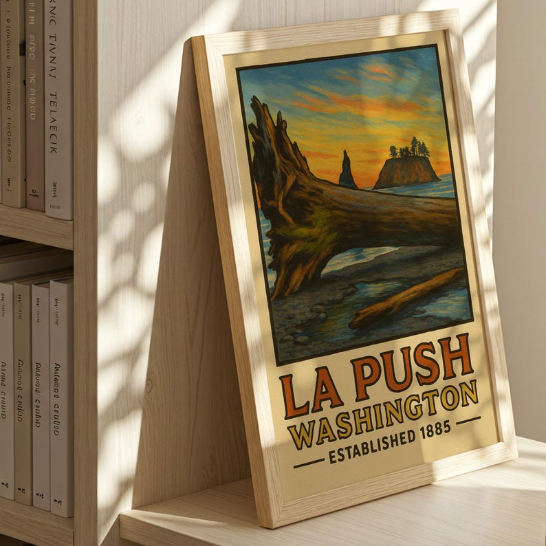 La Push Washington Poster: Coastal PNW Landscape Art Print - Etsy