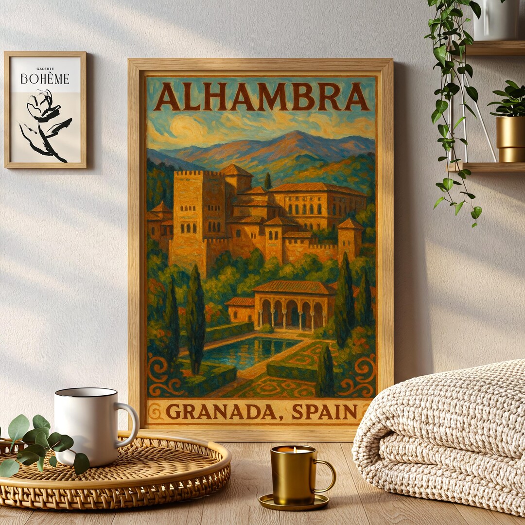 Alhambra Granada Vintage Travel Poster Matte Vertical Poster | Moorish ...