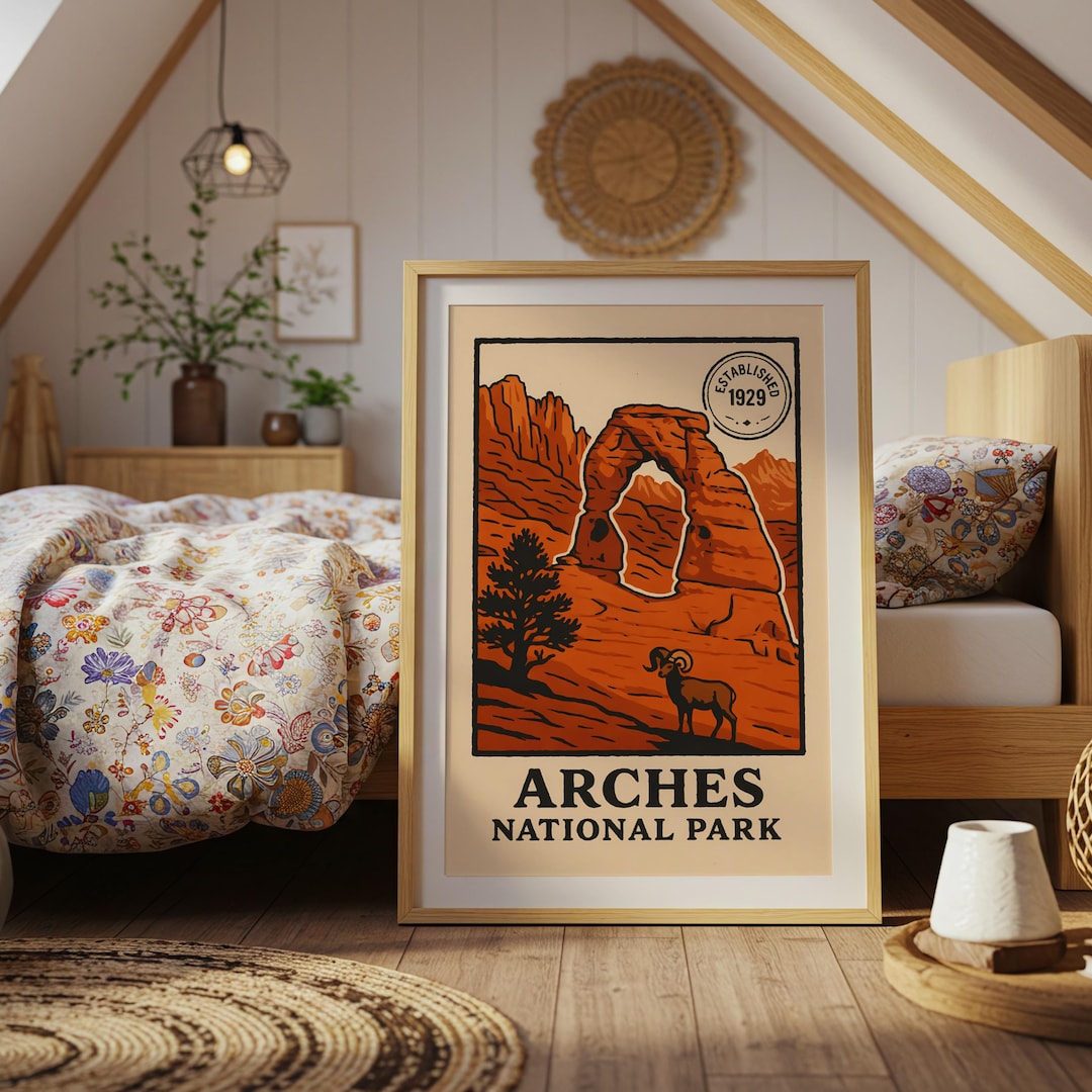Delicate Arch Vintage Print | Arches National Park, Utah Wall Art - Etsy