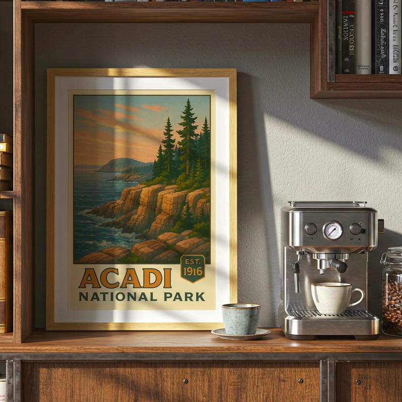 Acadia National Park Poster: Coastal Maine Wall Art - Etsy