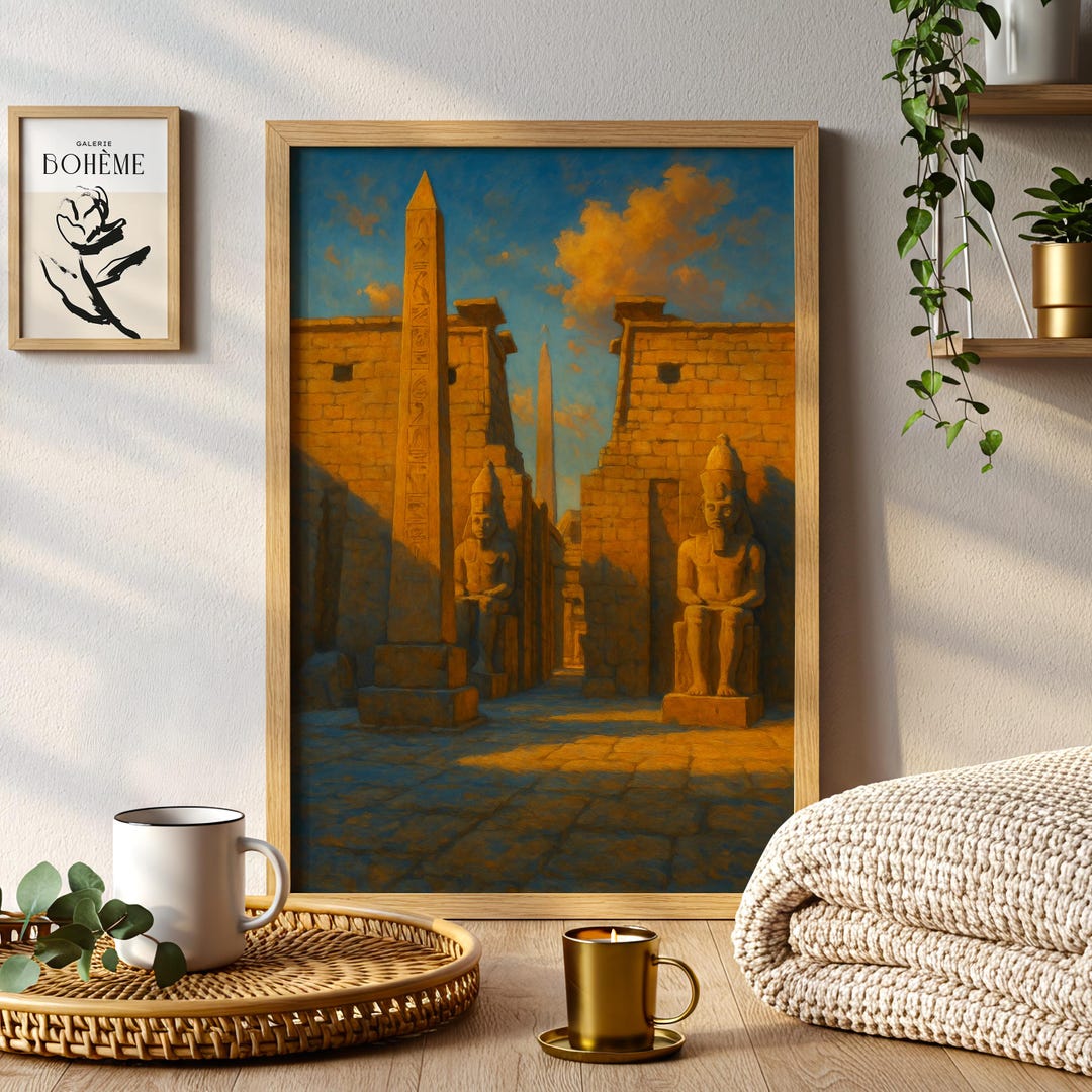 Karnak Temple Luxor Egypt Vintage Travel Poster - Etsy