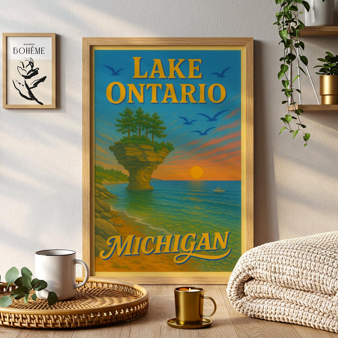 Lake Ontario Giclée Print: Lakes Travel Poster - Etsy