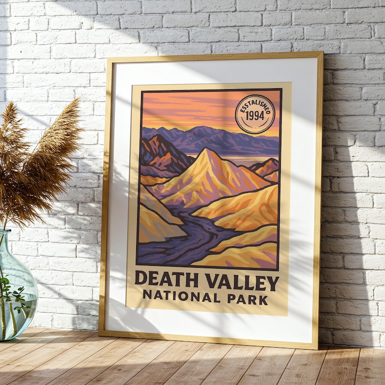 Vintage Death Valley National Park Poster: California Desert Art Print ...