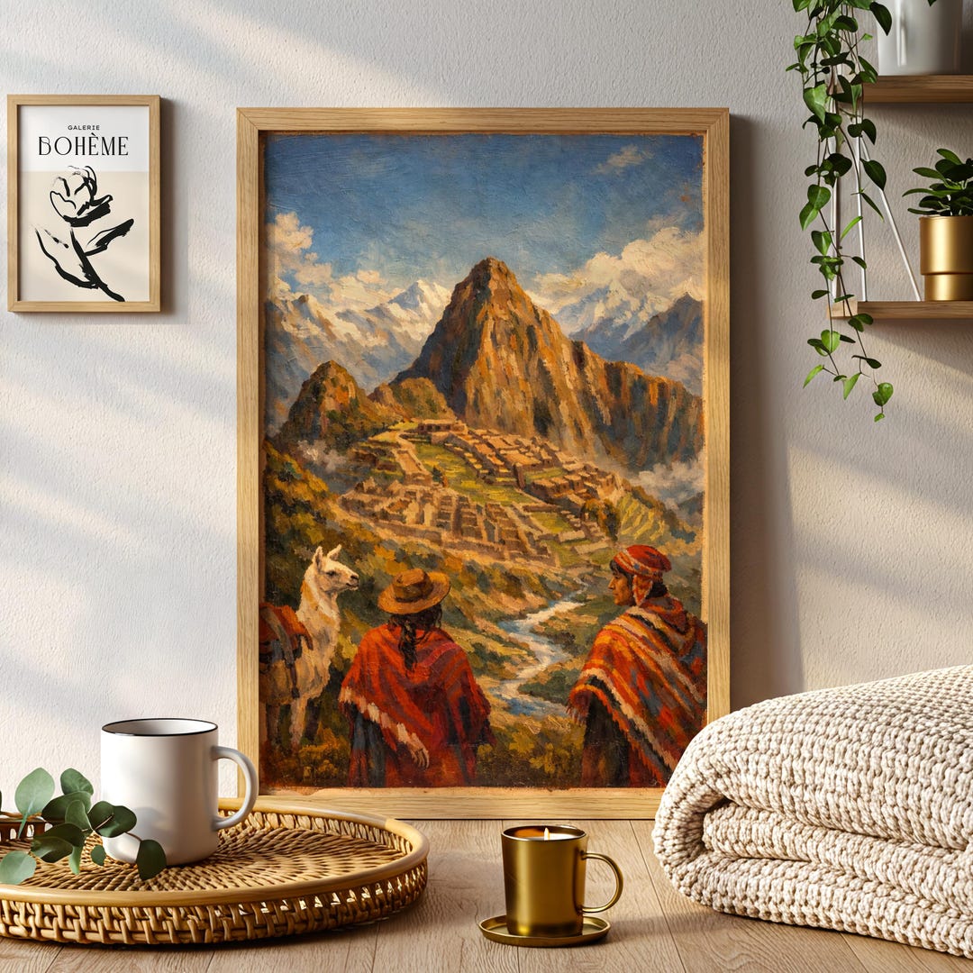 Vintage Peru Travel Poster Matte Vertical Poster | Machu Picchu Andes ...