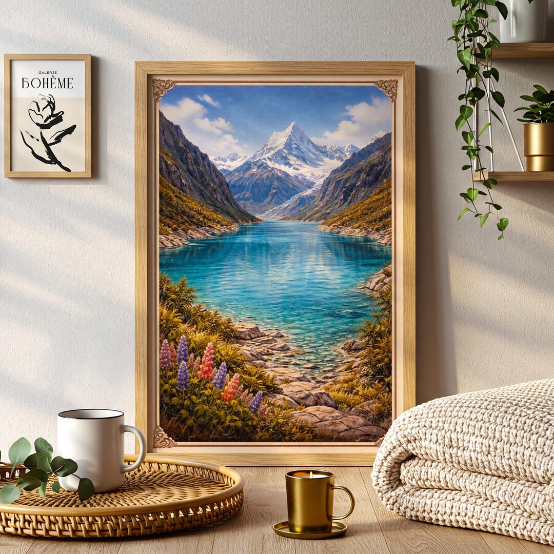 Peru Andes Mountain Lake Vintage Travel Poster - Etsy