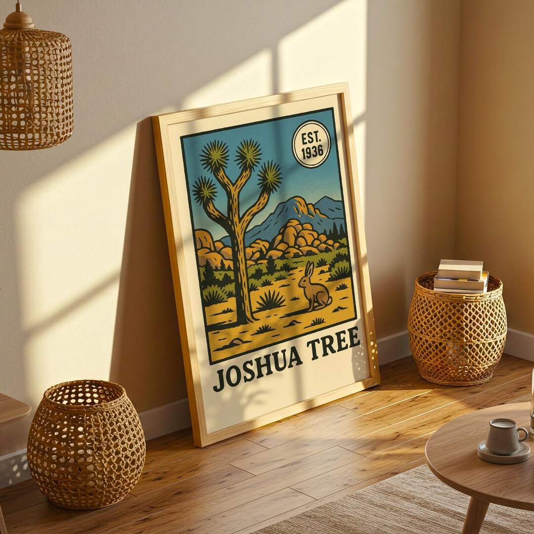 Vintage Joshua Tree National Park Poster - Retro Desert Art Print - Etsy