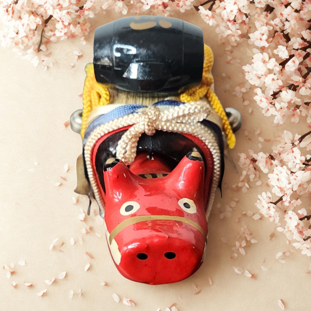 Vintage Japanese Akabeko – Papier-mâché Lucky Cow | Japanese Akabeko ...