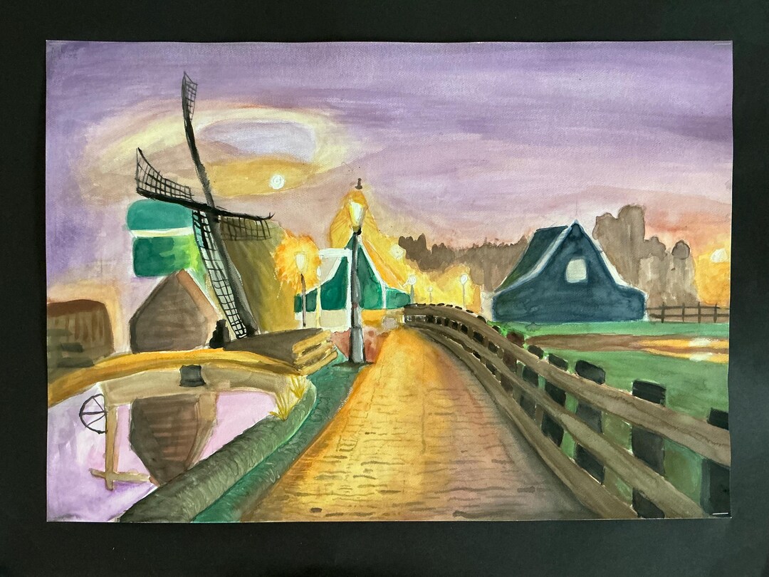 Hand-painted Dawn (watercolor) - Etsy