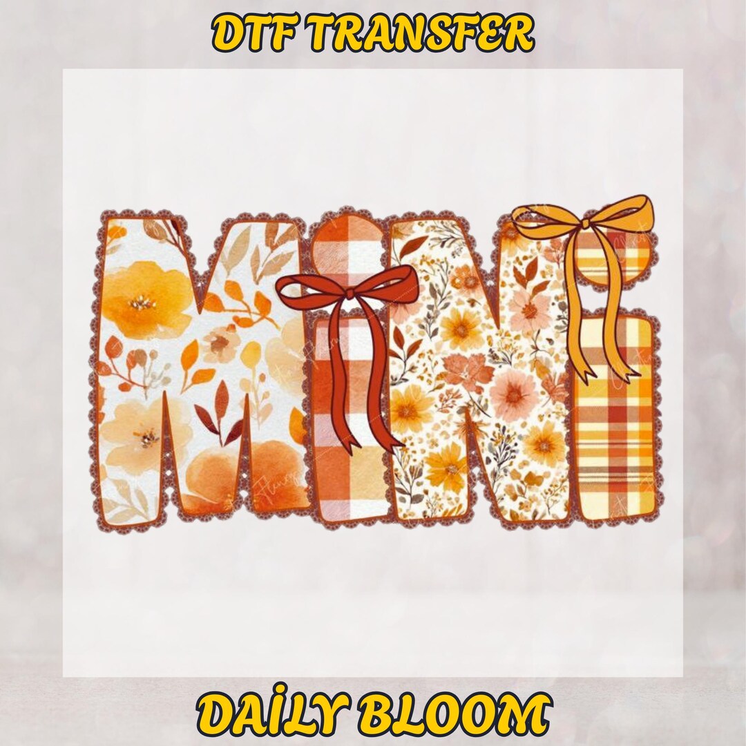 Fall Mini DTF Transfer Sheet: Floral Buffalo Plaid, Ready to Press - Etsy