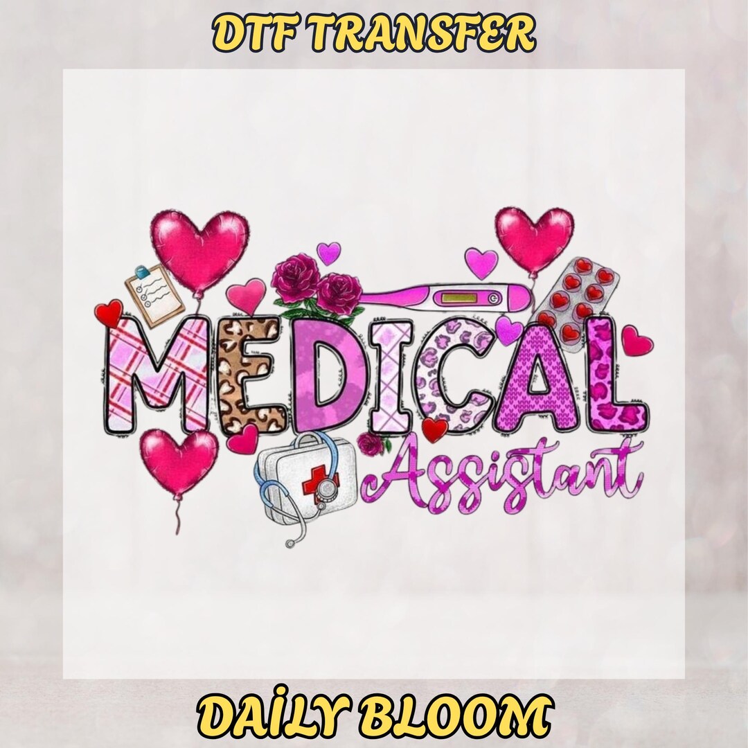 Medical Assistant DTF Transfer: Pink Healthcare Design, Dtf Transfers ...