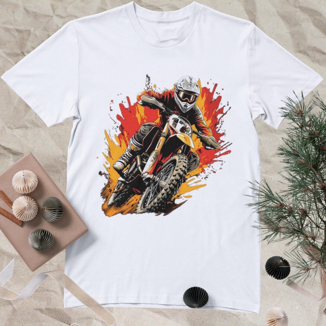 Motocross Dirt Bike Shirt – Fiery Racing Graphic (DTF Transfer) - Etsy
