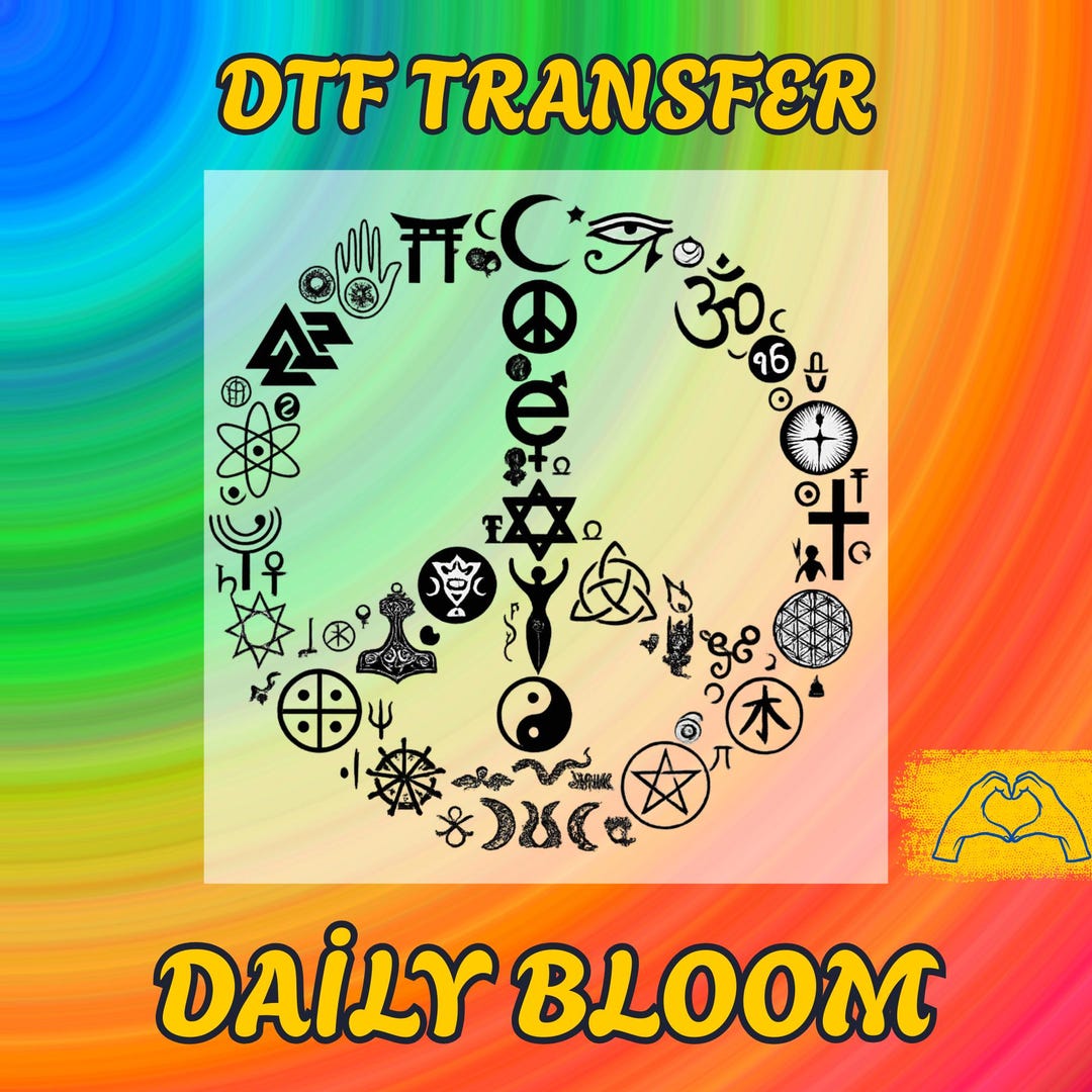Sacred Symbols Peace Sign DTF Transfer: Interfaith Heat Press - Etsy