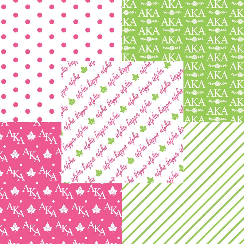 Alpha Kappa Alpha Digital Paper // Sorority Digital Paper // | Etsy