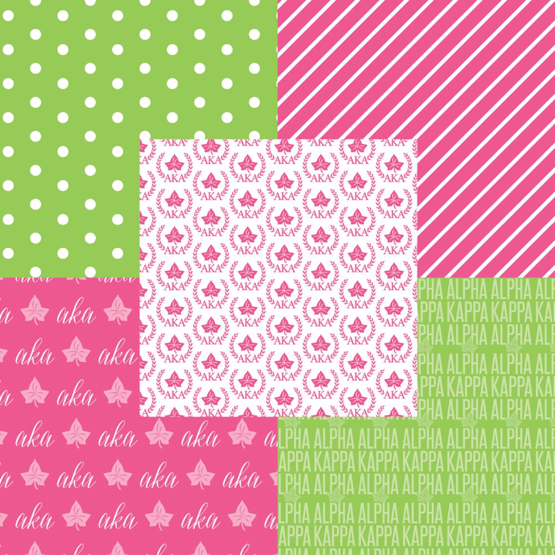 Alpha Kappa Alpha Digital Paper // Sorority Digital Paper // | Etsy
