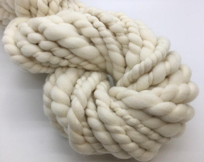 Handspun Merino Yarn, 7.5 Oz, 30 Yards, Natural White, Super Bulky ...