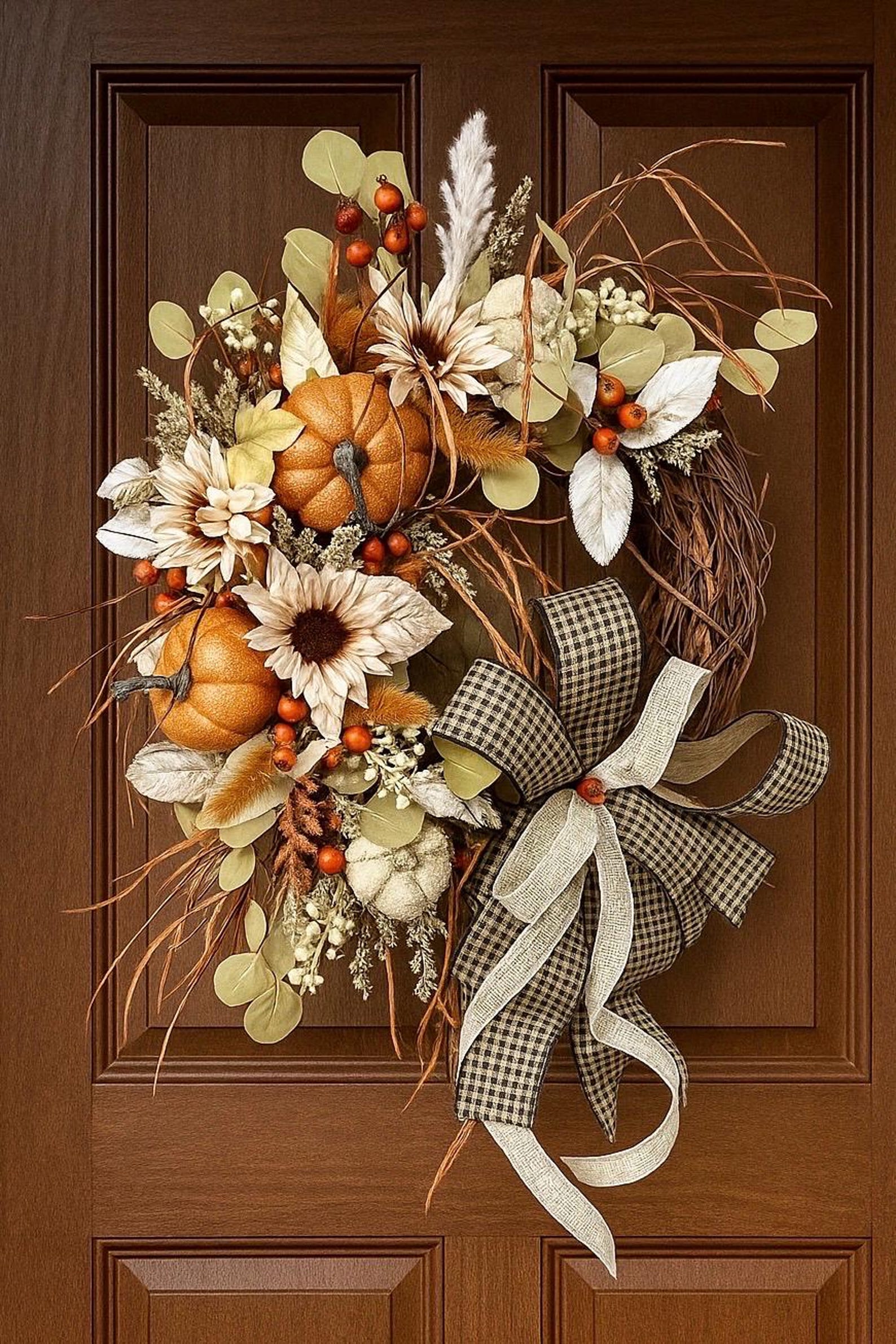 Fall Rustic Sunflower Wreath Fall Front Door Decor - Etsy