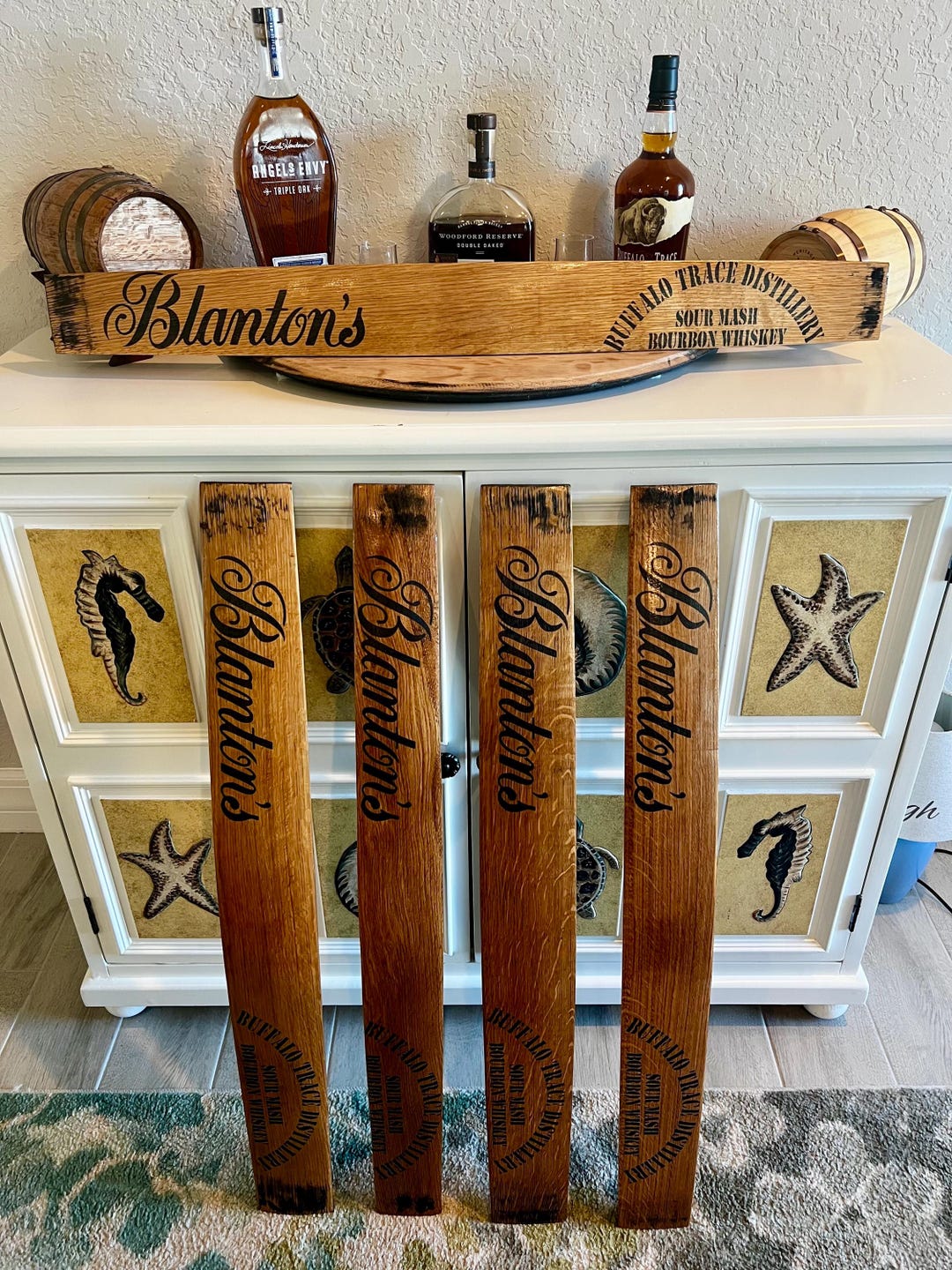 Blanton's Reclaimed Kentucky Bourbon Barrel Stave Sign Gift for Bourbon ...