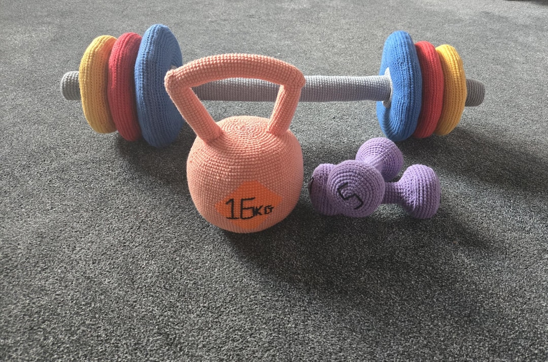 Crochet Gym Set Pattern Bundle: Amigurumi Barbell, Kettlebell ...