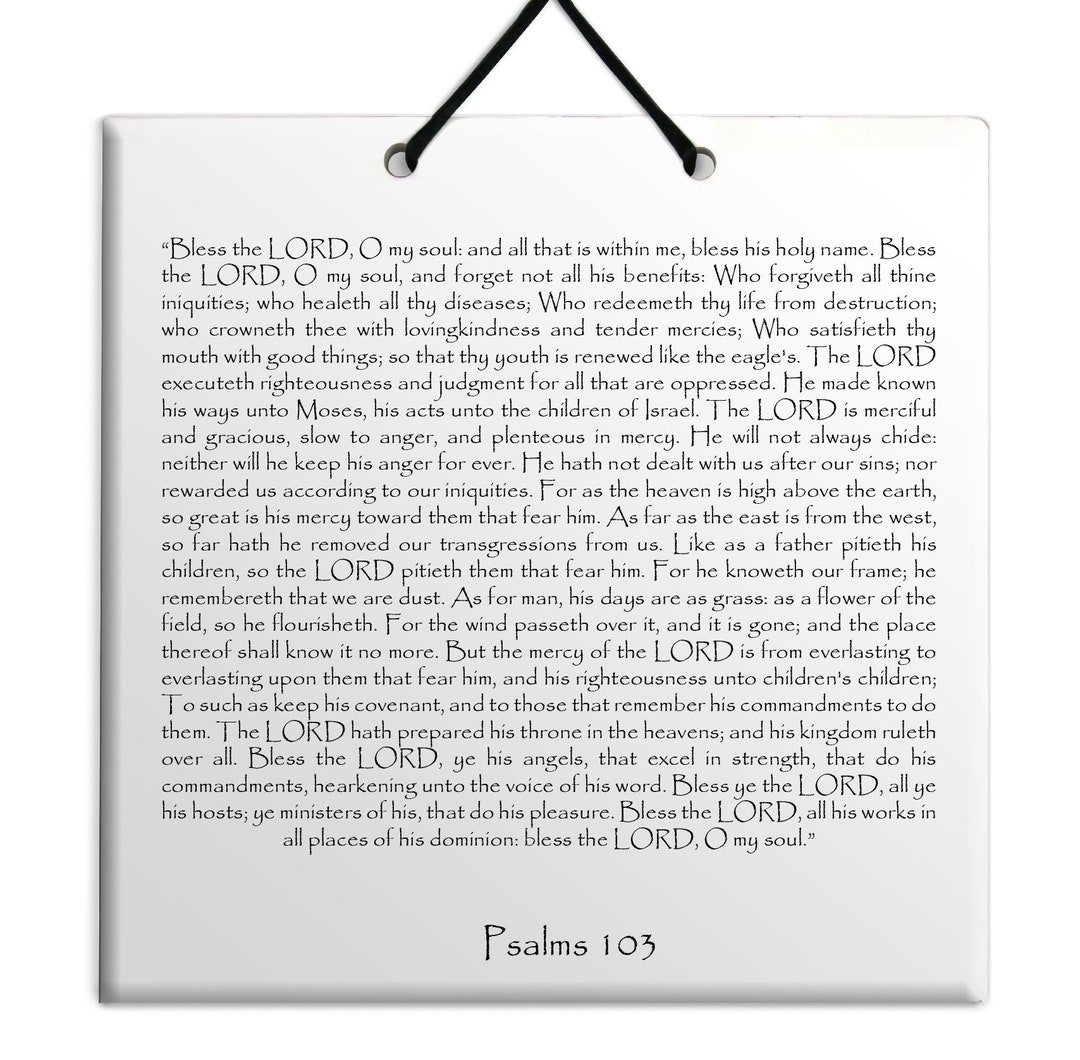 Holy TEHILLIM Psalms Chapter: 103 Wall Hanging Tile Decor Torah Bible ...