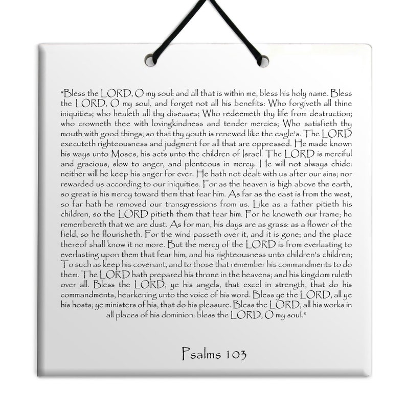 Holy TEHILLIM Psalms Chapter: 103 Wall Hanging Tile Decor Torah Bible ...