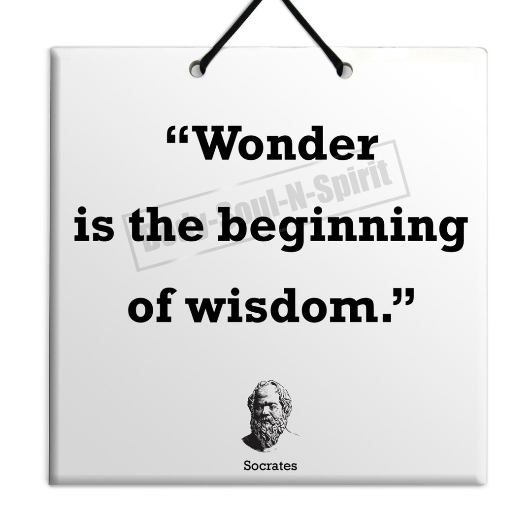 Socrates Wonder is the Beginning Quote Wooden Sculpture - Etsy