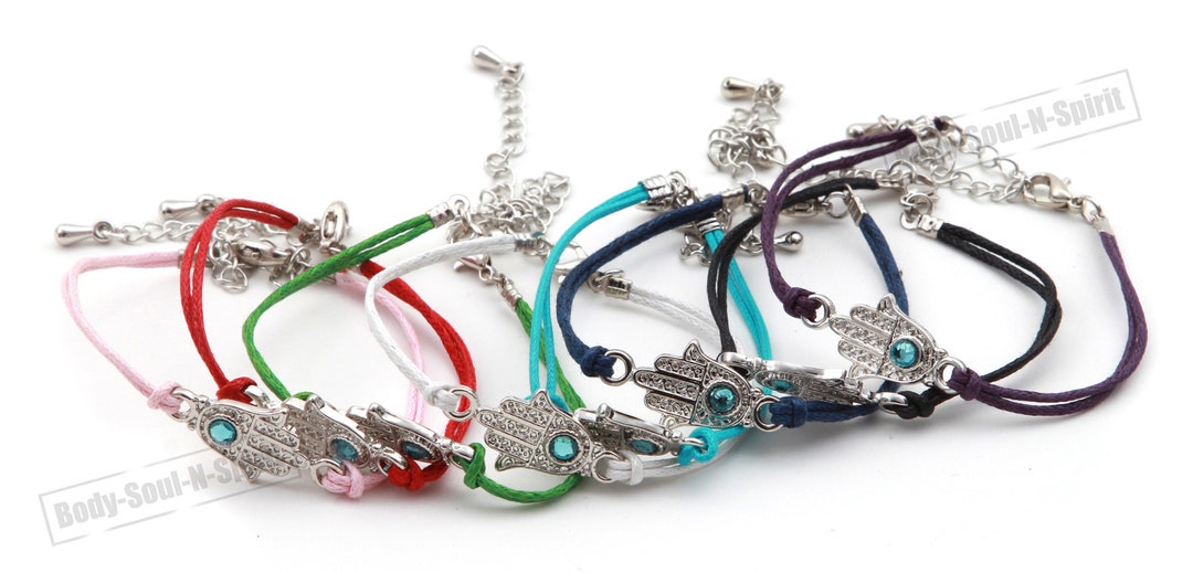 Sacred Fatima Hand Hamsa Evil Eye Bracelet STRING Kabbalah Fashion Lucky karma Spiritual Jewelry ...