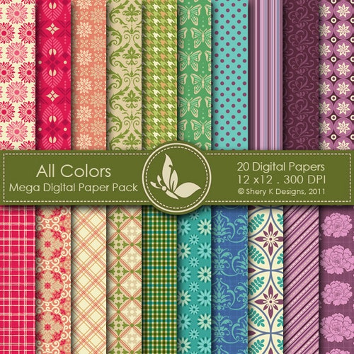 Leaves Paper Pack 10 Digital Papers 12 X12 300 DPI - Etsy