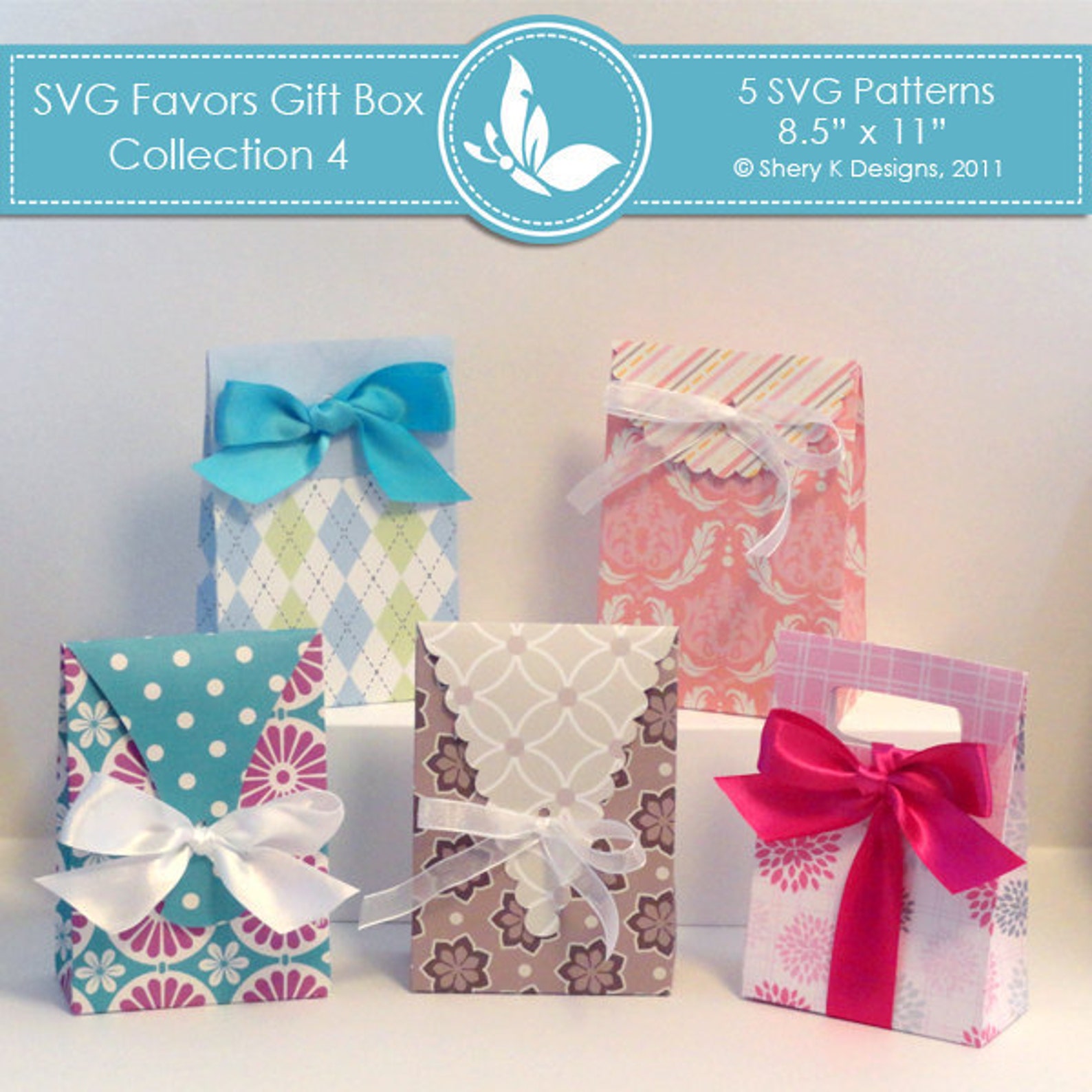 SVG Favors Gift Box Collection 4 - Etsy
