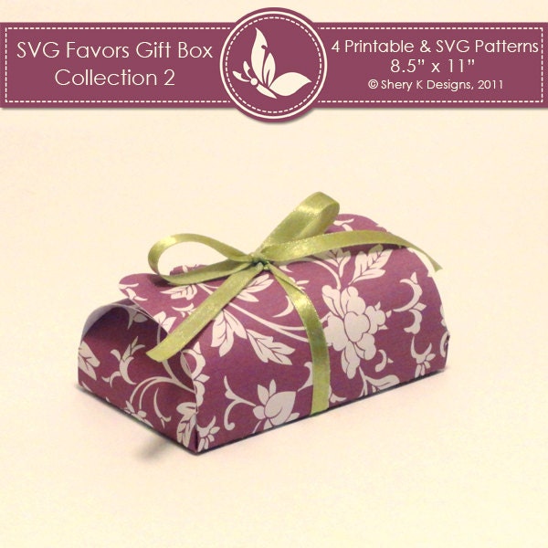 SVG & Printable Favors Gift Box Collection 2 - Etsy