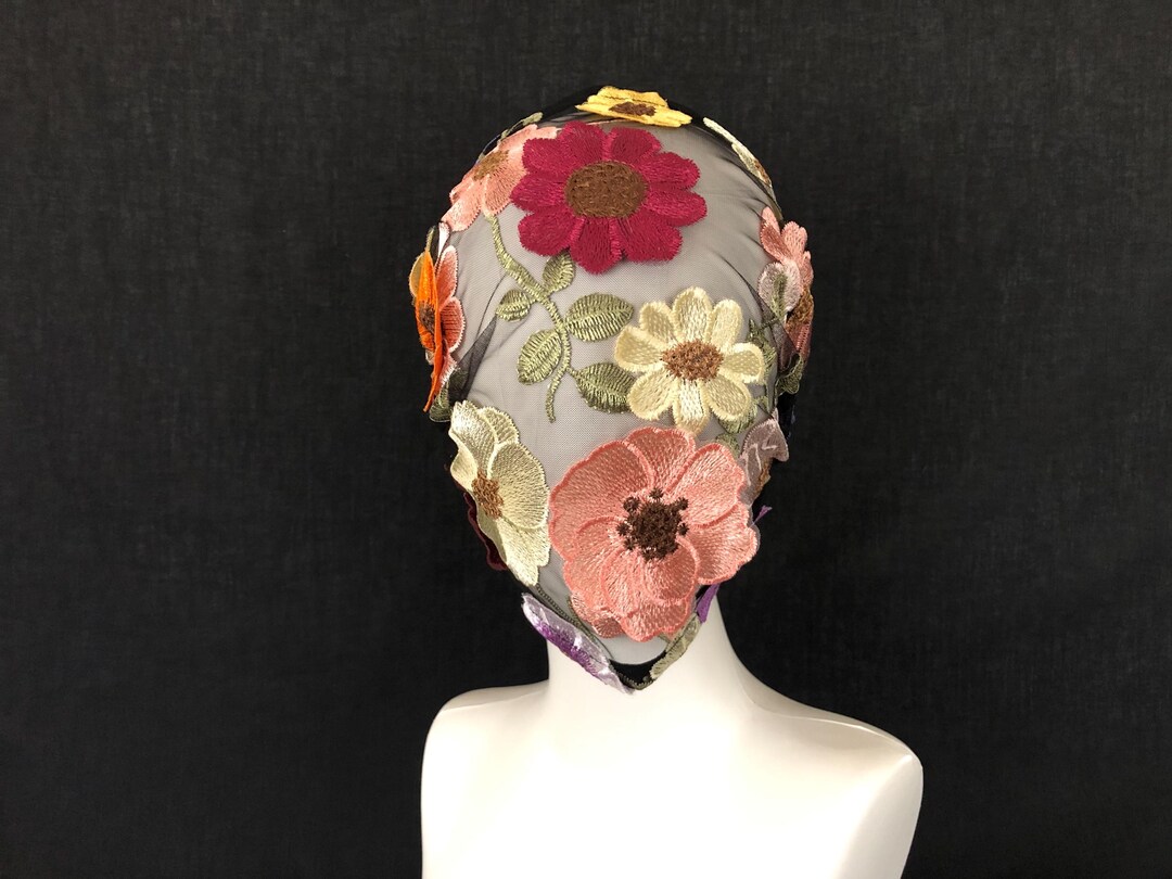 Embroidery 3 D Flower See Through Face Cover - Etsy