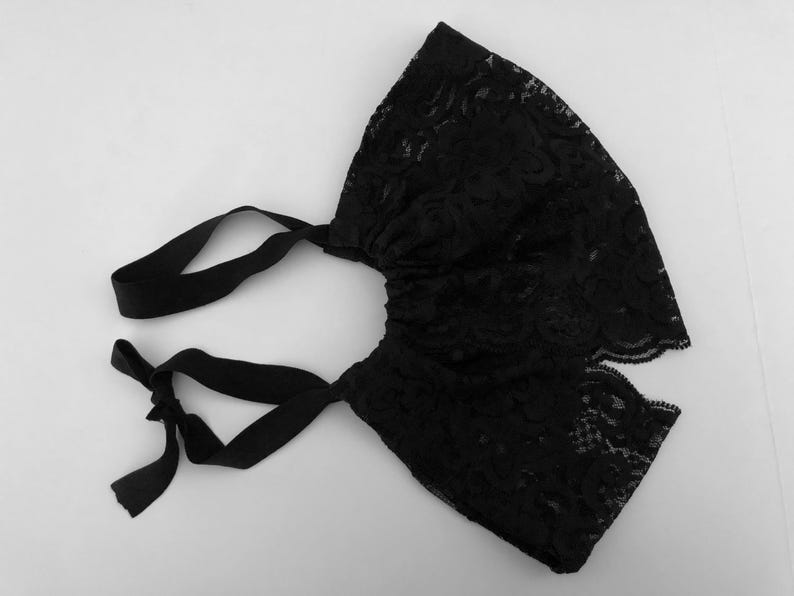 Black Lace Full Face Mask Open Mouth – Gothic Hood, Avant Garde Fashion ...