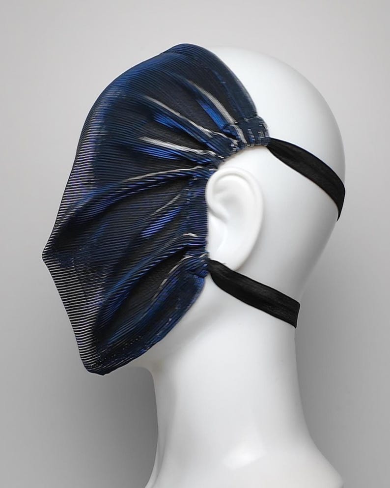 Metallic Mesh Face Mask - Futuristic Gothic Hood, Cyberpunk Mask, Avant ...