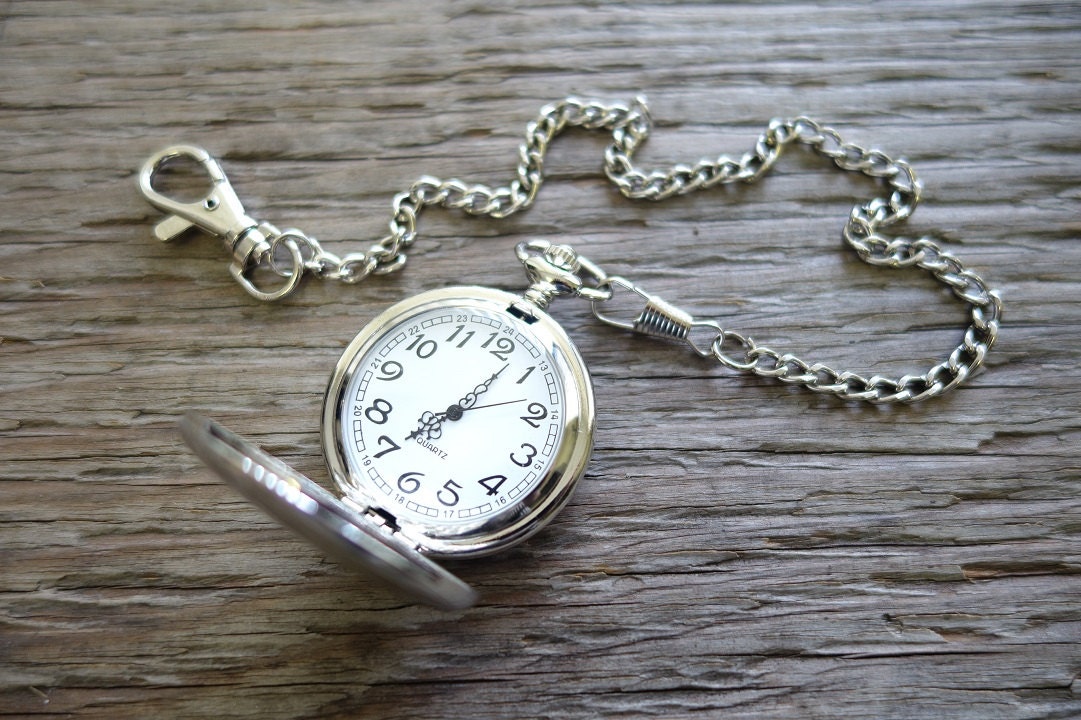 Nickel Color Men's Pocket Watch | Etsy