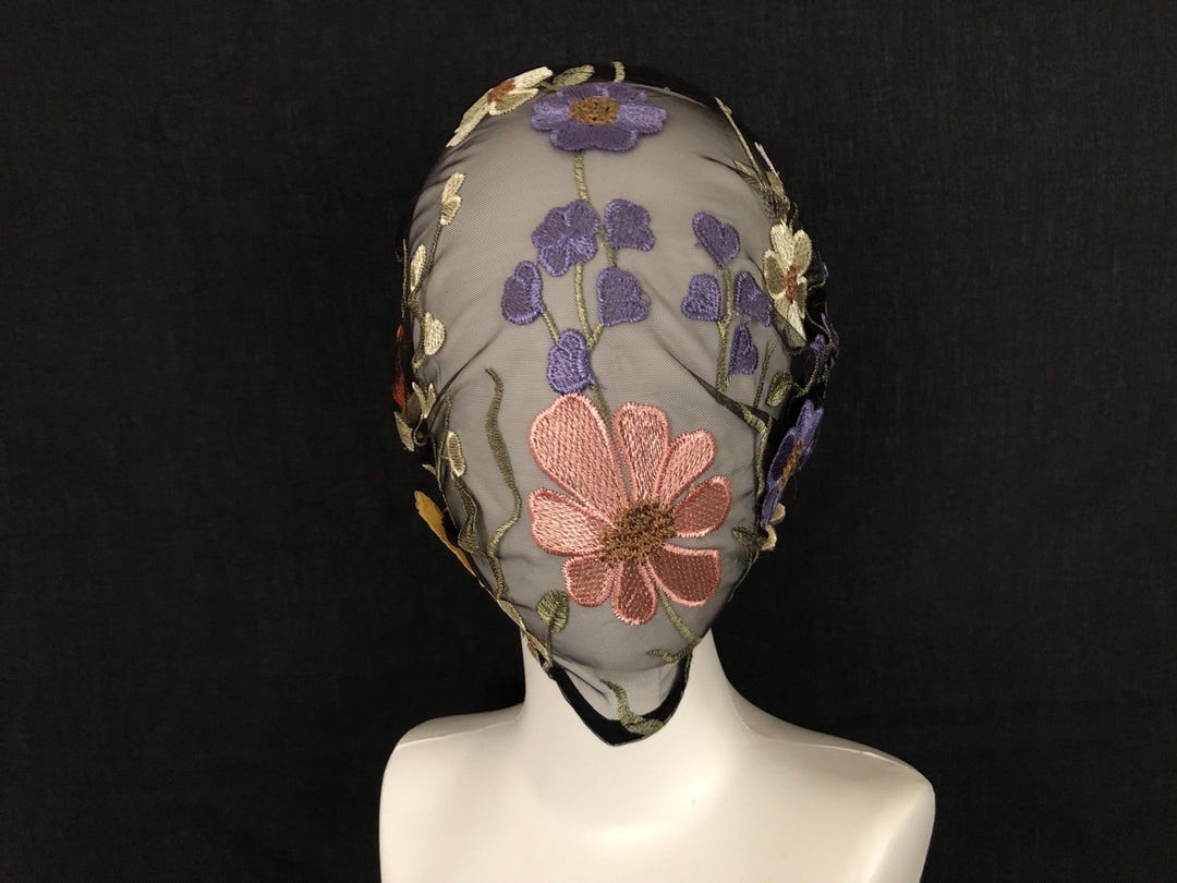 Embroidery Flower See Through Face Cover - Etsy