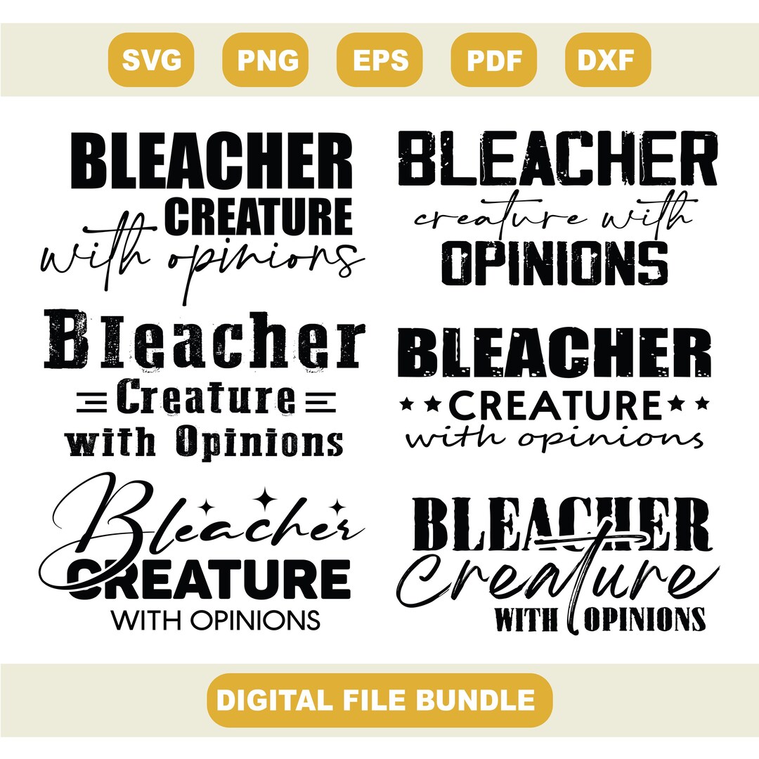Bleacher Creature With Opinions Svg Bundle, Funny Football Mom Svg ...