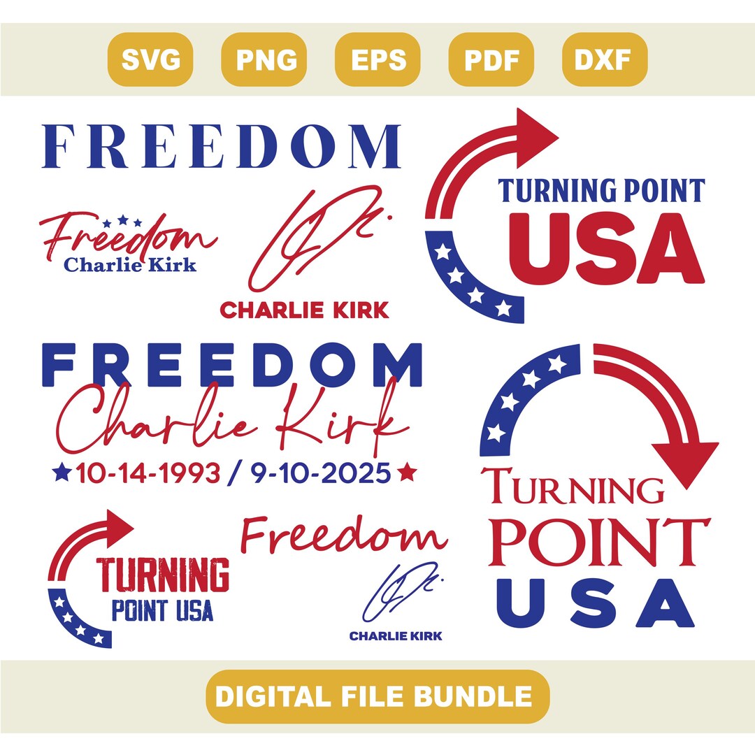 Charlie Kirk Freedom Svg Bundle, Patriotic Charlie Svg Instant Download ...