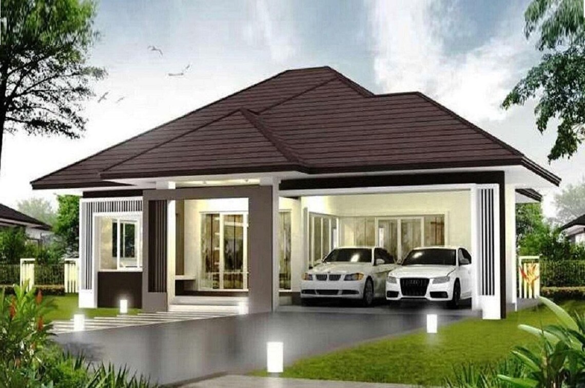 V-386| Modern Cottage Open Plans – 3 Bedroom Tiny Bungalow House Design ...