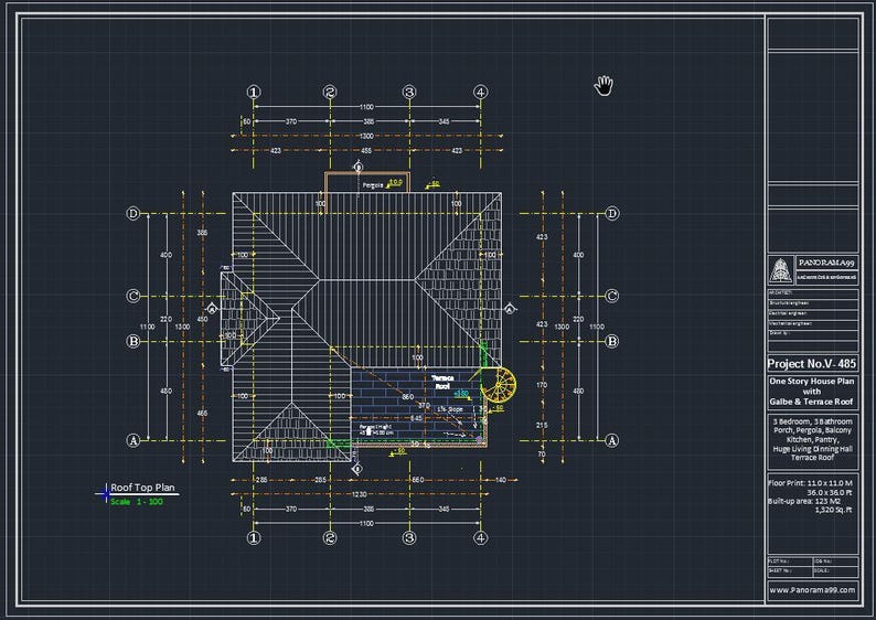 V-364| One-story Small Modern Bungalow Plans – 2 Bedroom 36x36 Ft Tiny ...