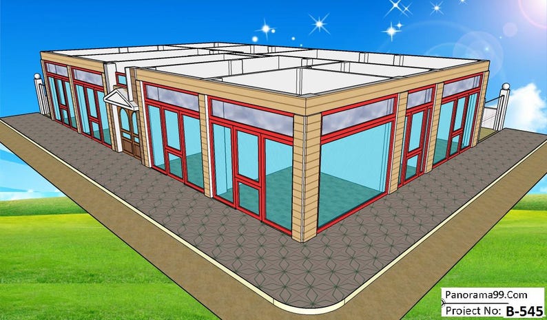 B-575| 3-story Mixed-use Building Plans – 7 Shops and 6 Apartments ...