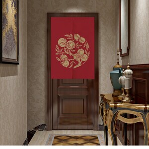 Red Curtain Chinese Design Oriental Style Curtain Doorway - Etsy
