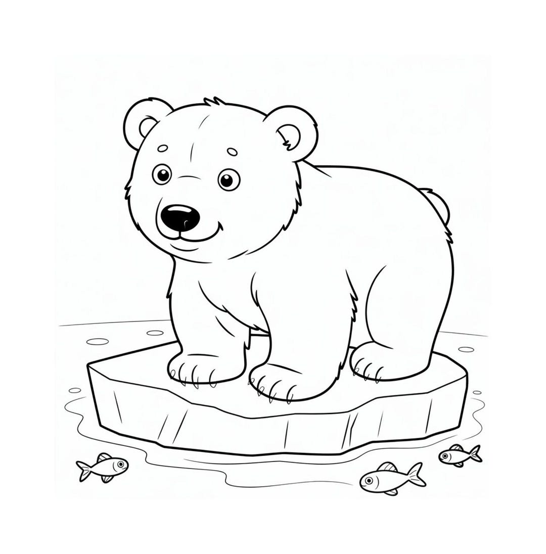 Polar Bear Coloring Page – Cute Coloring Page for Children – Baby ...