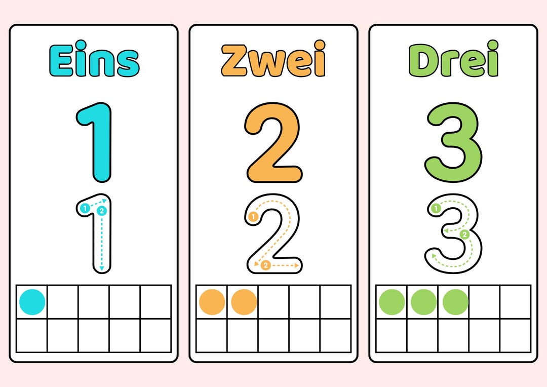 Flashcards Numbers 1-10 German – Learning Numbers for Children ...