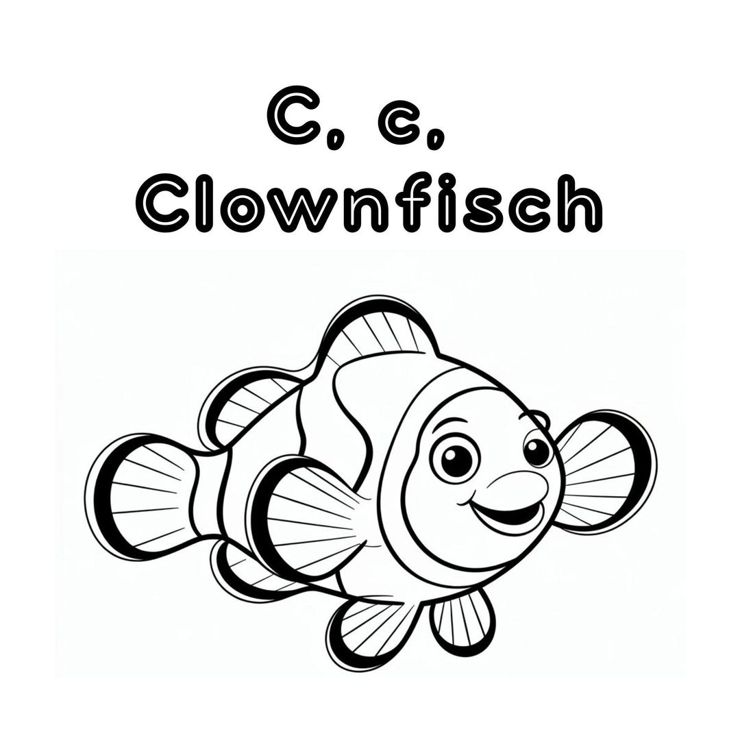 ABC Coloring Page – C is for Clownfish | Learning Sheet for Children ...