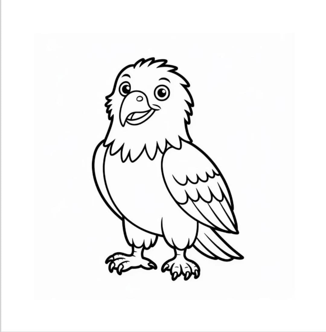 Cute Baby Eagle Coloring Page – Coloring Fun for Children – Animal PDF ...