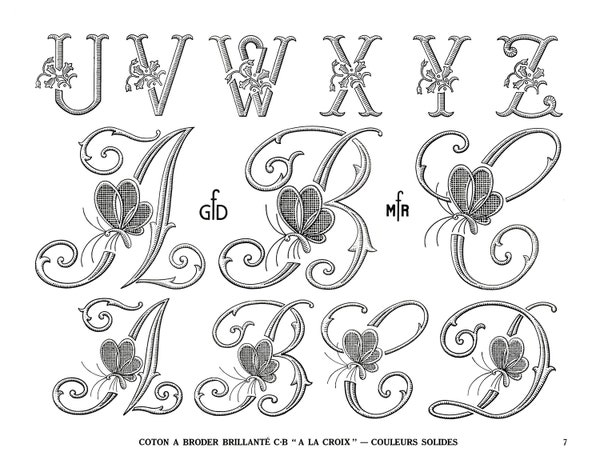 Fancy FRENCH ALPHABET STENCIL A to Z Initials on One A4 Page 5xfiles ...