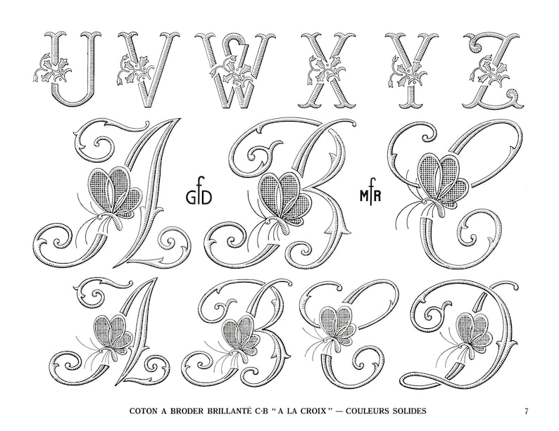 Printable HAND EMBROIDERY ALPHABET Pattern Book Antique - Etsy